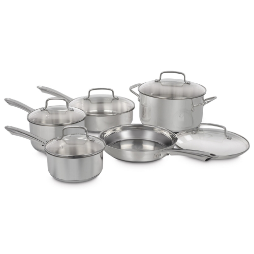 10-piece Stainless Steel Cookware Set - Silver Grey | Aluminium and Set ...
